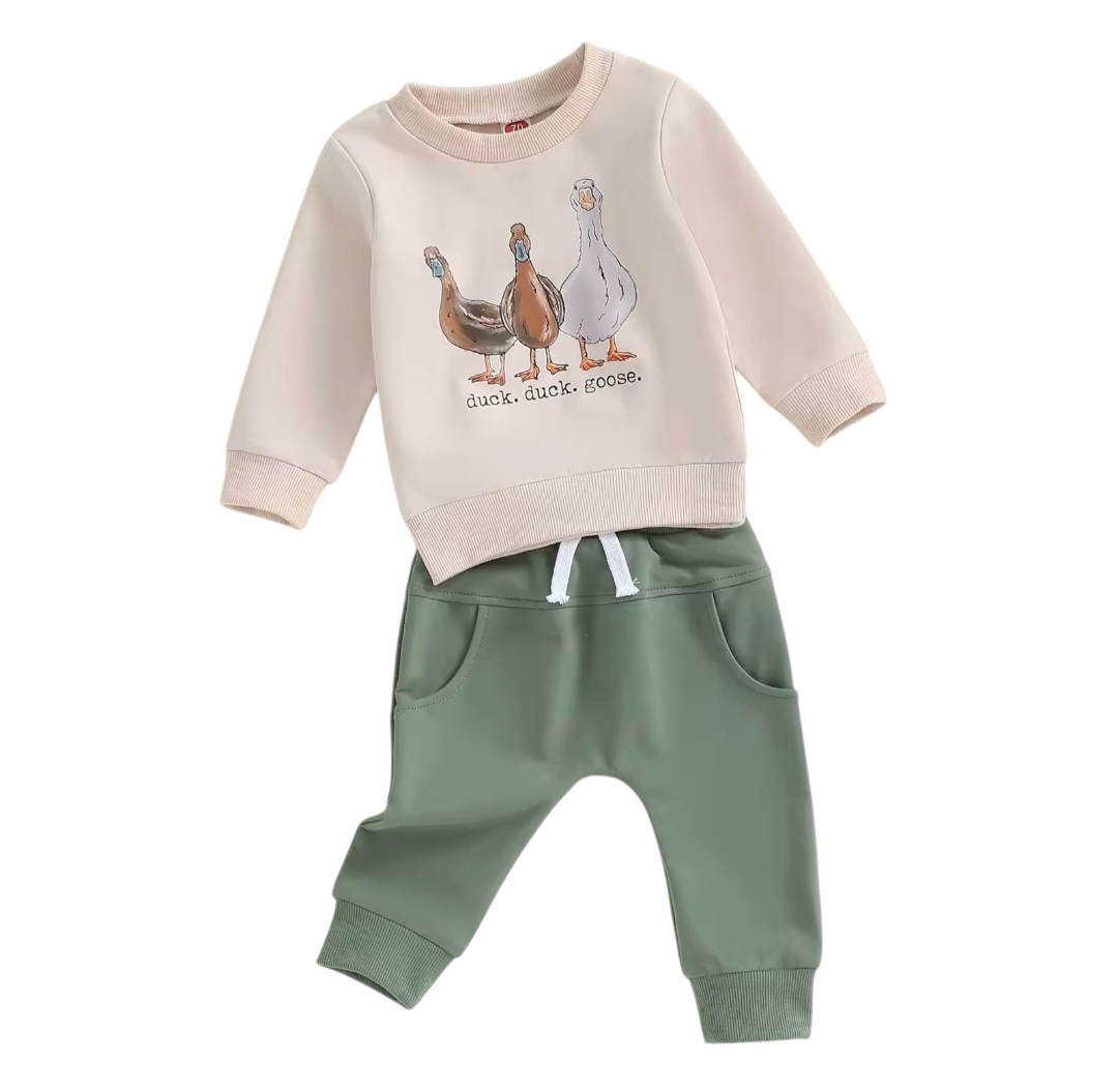 Duck Duck Goose Jogger Set – The Poppy Sage Children's Boutique